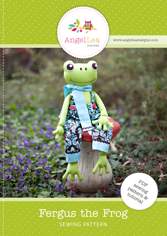 Fergus the Frog Softie PDF Sewing Pattern – Angel Lea Designs